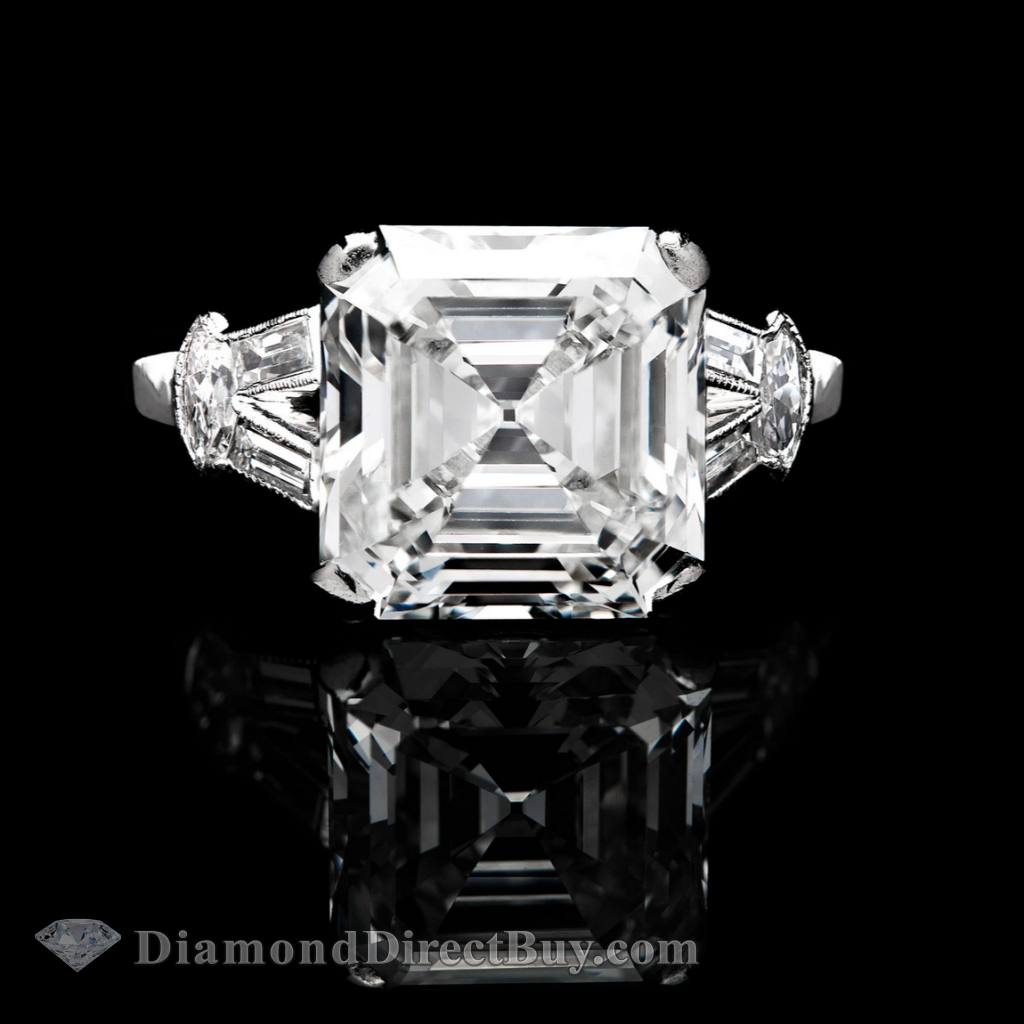 2.40 Asscher cut Diamond ring GIA Certified | DiamondDirectBuy.com